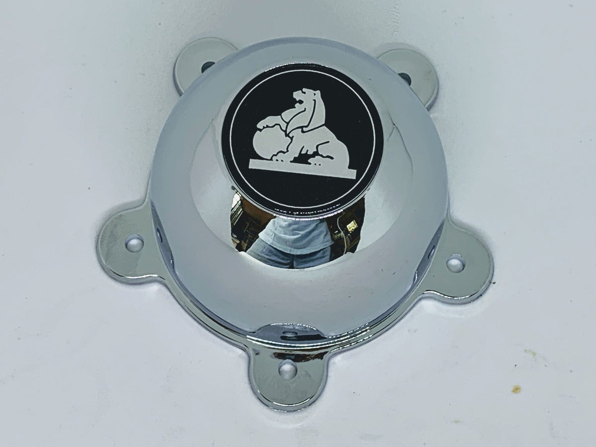 4 Chrome Coated 5 Ear American Racing Torque Thruster D Centre Caps ...